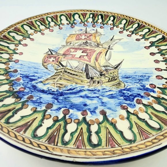 Accents | Vintage Handpainted Large Porcelain Portugese Decorative ...